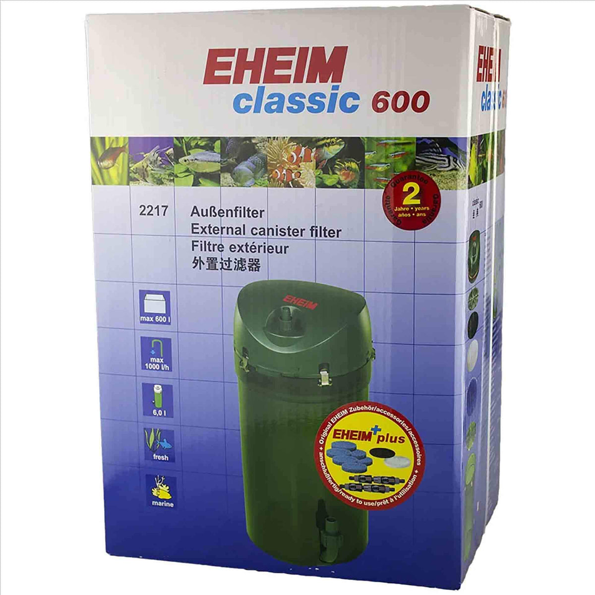 Eheim Classic 600 - 2217 (With Sponge and Bio Media) Canister Filter ...